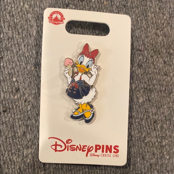 Disney | Accessories | Disney Daisy Duck Enamel Pin Red Blue White ...